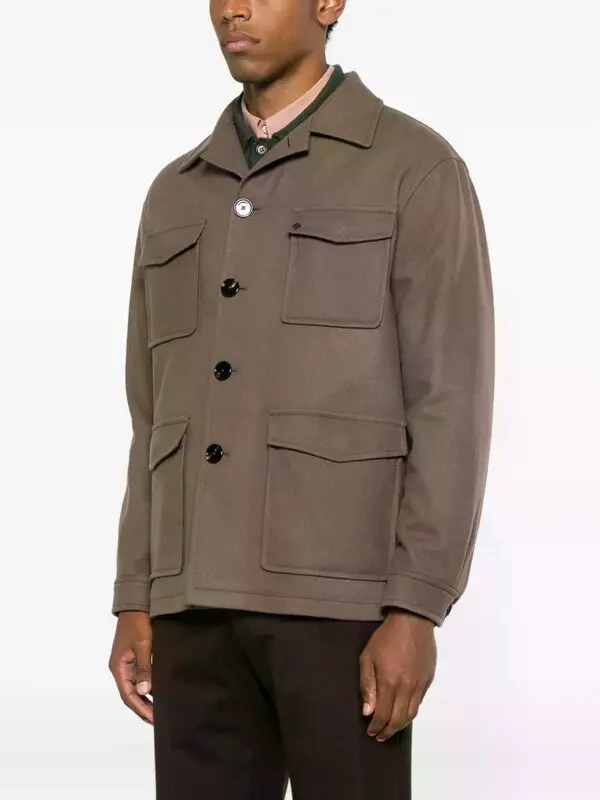 Tagliatore Milton Pocket Button Shirt - Brown