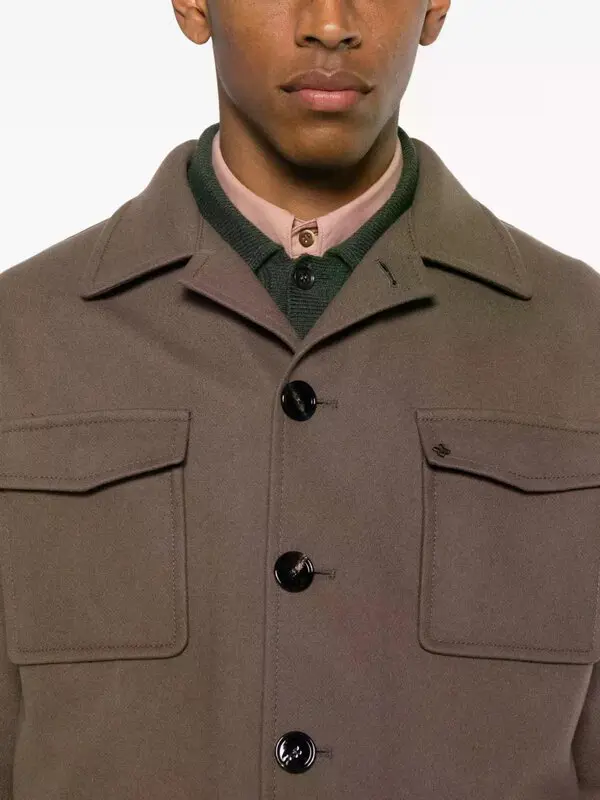 Tagliatore Milton Pocket Button Shirt - Brown