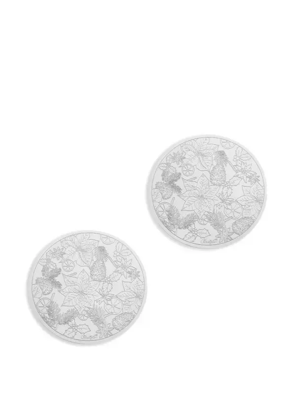 Christofle Bouquet Givré Glass Coasters - Silver