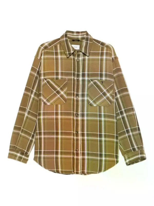HAIKURE Checked Chest-pockets Overshirt