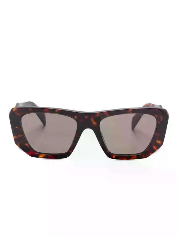 Prada Symbole Geometric-frame Sunglasses - Brown