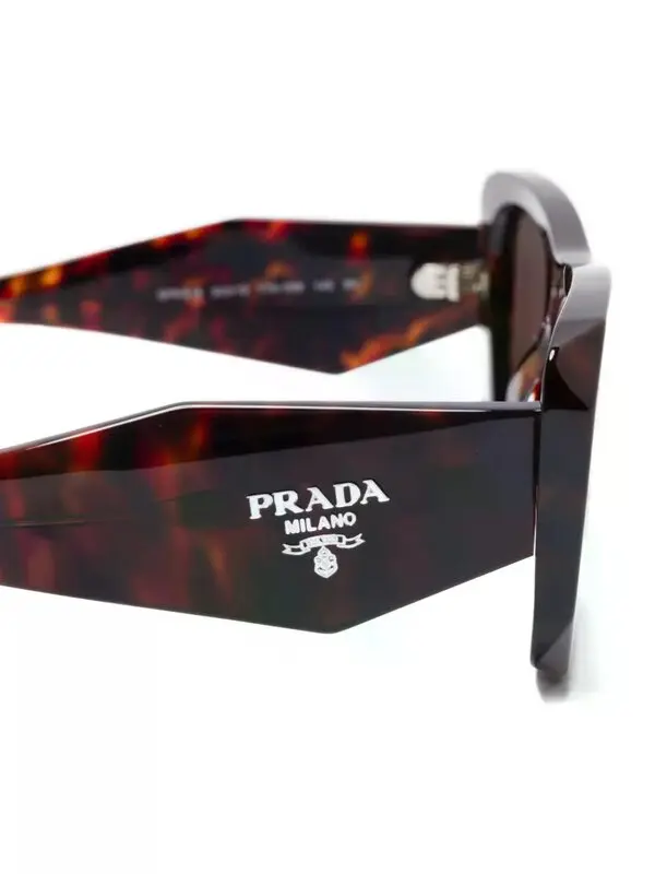 Prada Symbole Geometric-frame Sunglasses - Brown