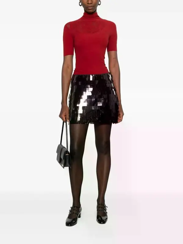Staud Sequin-embellished Mini Skirt - Brown