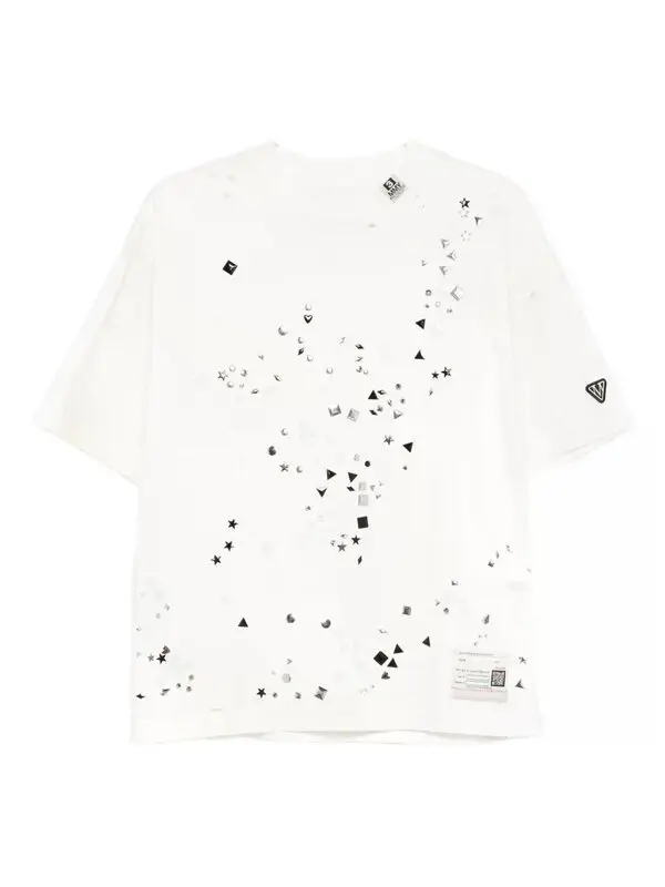 Mihara Yasuhiro Embellished Distressed T-shirt - White