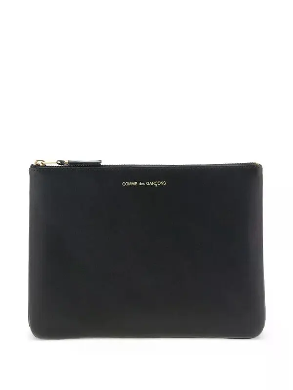 Comme Des Garçons Embossed Logo Zip Wallet - Black