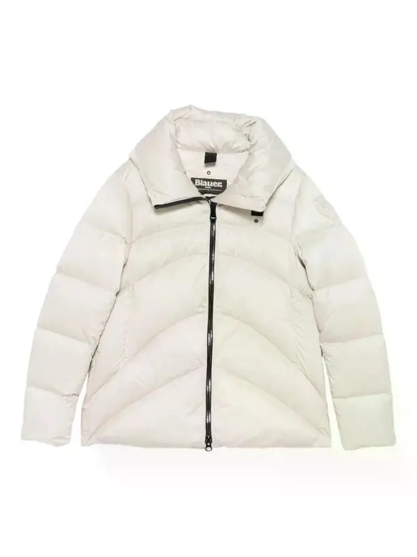 BLAUER. Quilted Zip Jacket - Neutrals