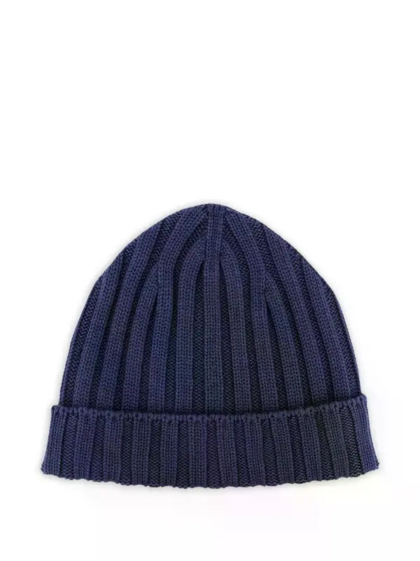 FILIPPO DE LAURENTIIS Ribbed-knit Beanie - Blue