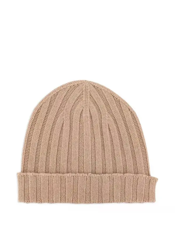FILIPPO DE LAURENTIIS Ribbed-knit Beanie Hat - Neutrals