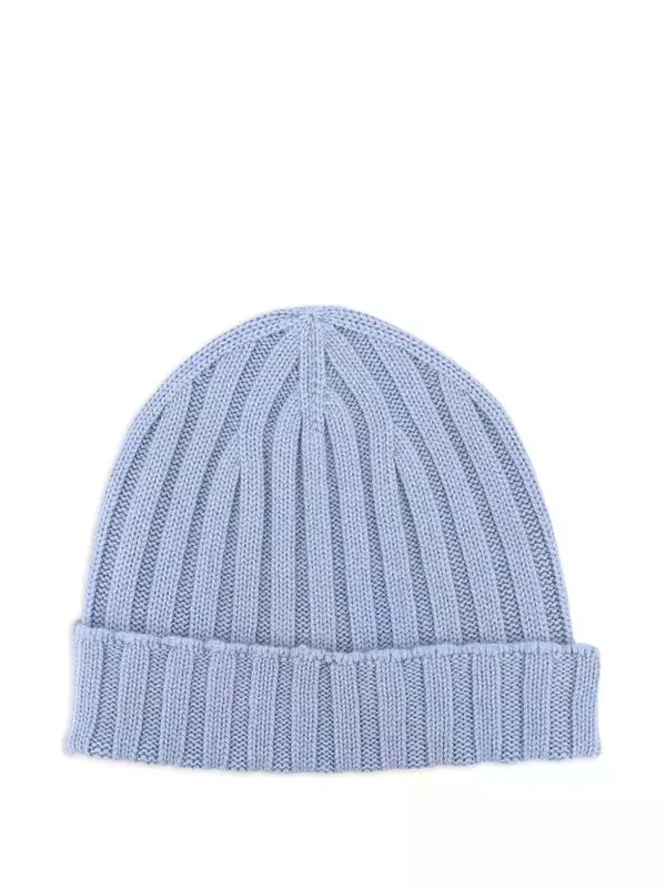 FILIPPO DE LAURENTIIS Cashmere Ribbed Beanie - Blue