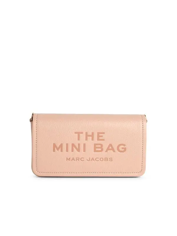 Marc Jacobs Leather Bag With Embossed Logo And Detachable Shoulder Strap - Pink