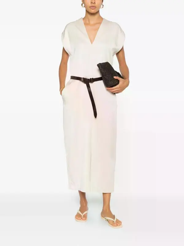Brunello Cucinelli V-neck Midi Dress