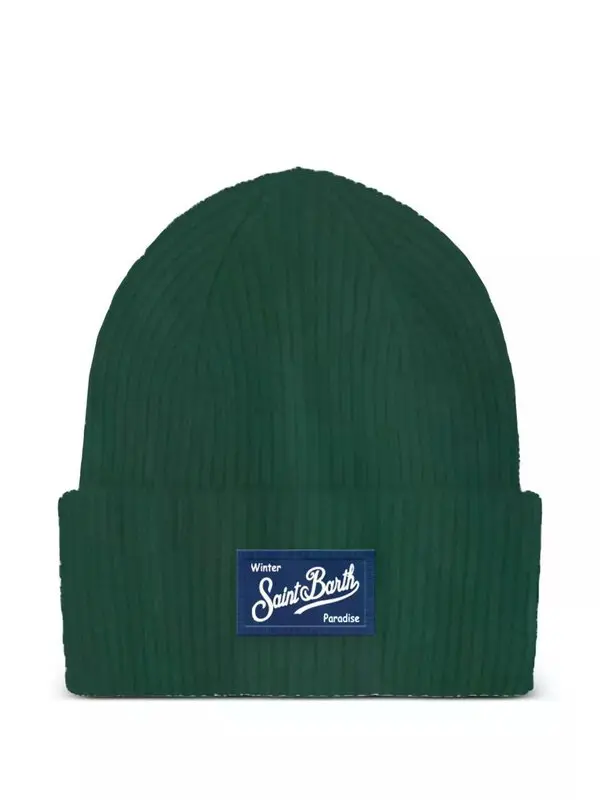 MC2 SAINT BARTH Logo-patch Ribbed Beanie - Green