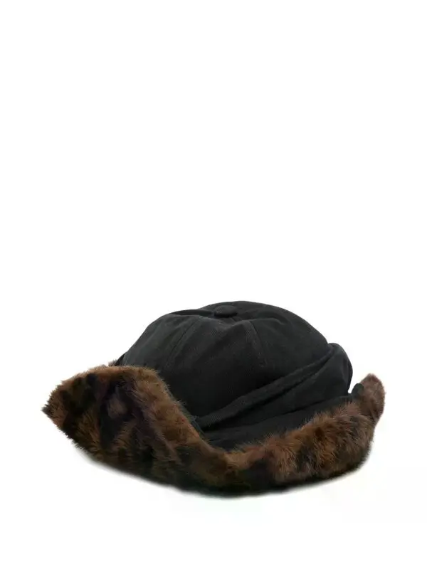 Andersson Bell Knot Faux-fur Trim Cap - Black