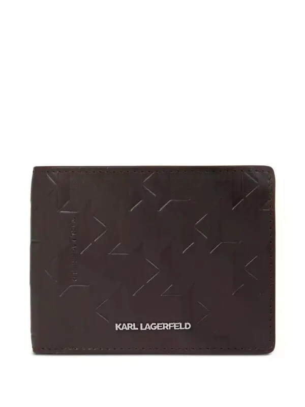 Karl Lagerfeld K/loom Leather Bi-fold Wallet - Brown