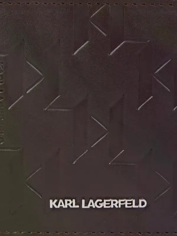 Karl Lagerfeld K/loom Leather Bi-fold Wallet - Brown