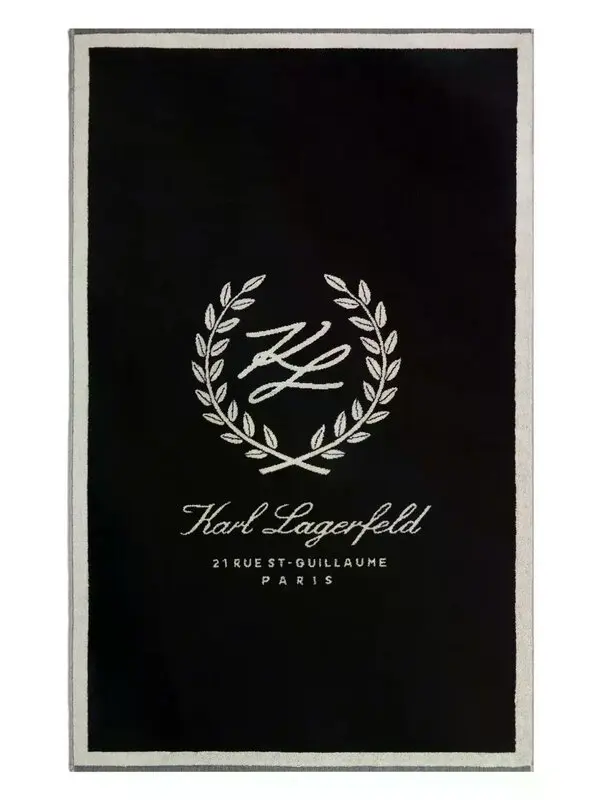 Karl Lagerfeld Hotel Karl Crest Beach Towel - Black