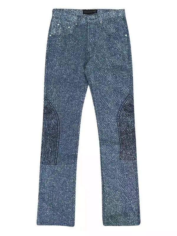 WHO DECIDES WAR Textured-finish Jeans