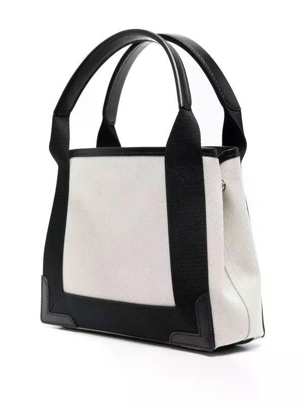 Balenciaga Navy Cabas Logo-print Tote Bag - Neutrals