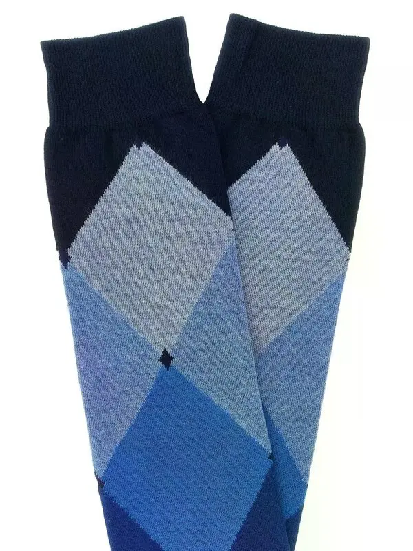 BALLANTYNE Diamond-patterned Stockings - Blue