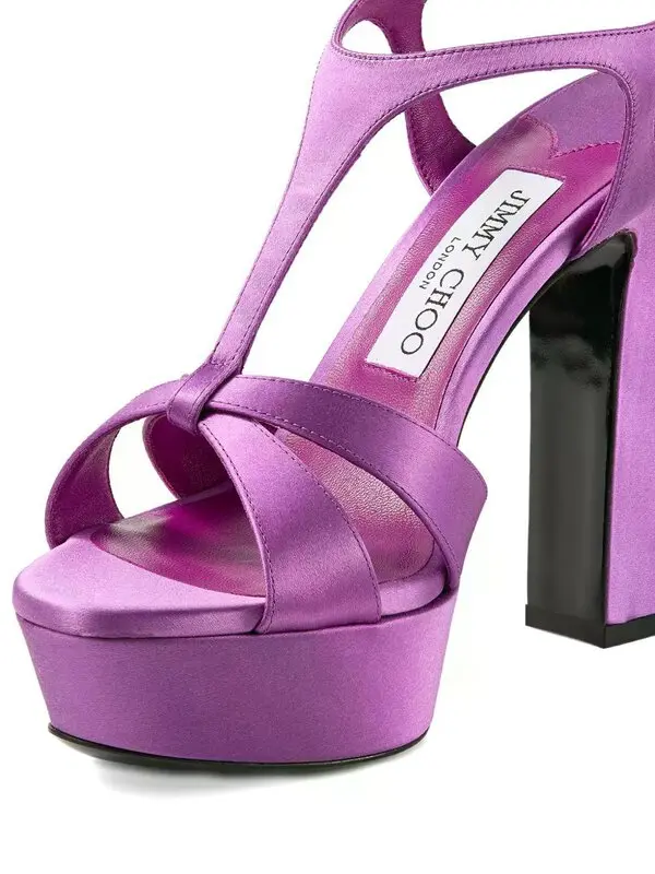 JIMMY CHOO Kesia 120 Satin Platform Sandals
