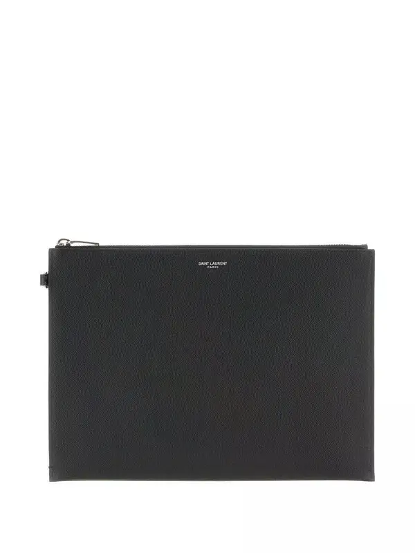 Saint Laurent Paris Zipped Tablet Holder - Black