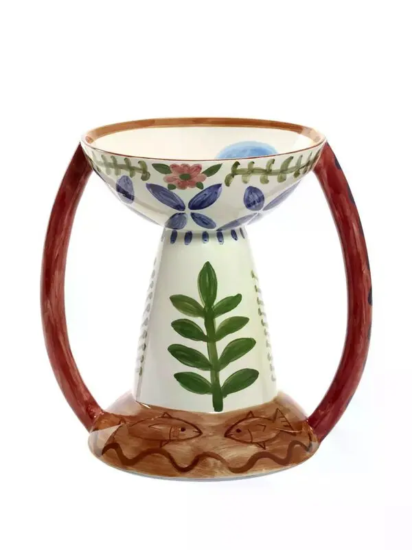 SERAX Floral-painted Double-handle Vase - White