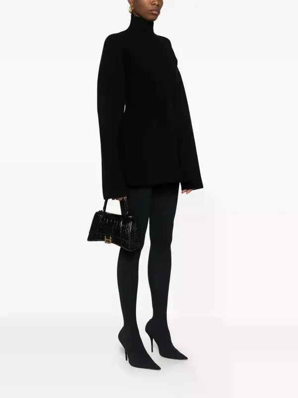 Balenciaga Hourglass Croc-effect Leather Tote Bag