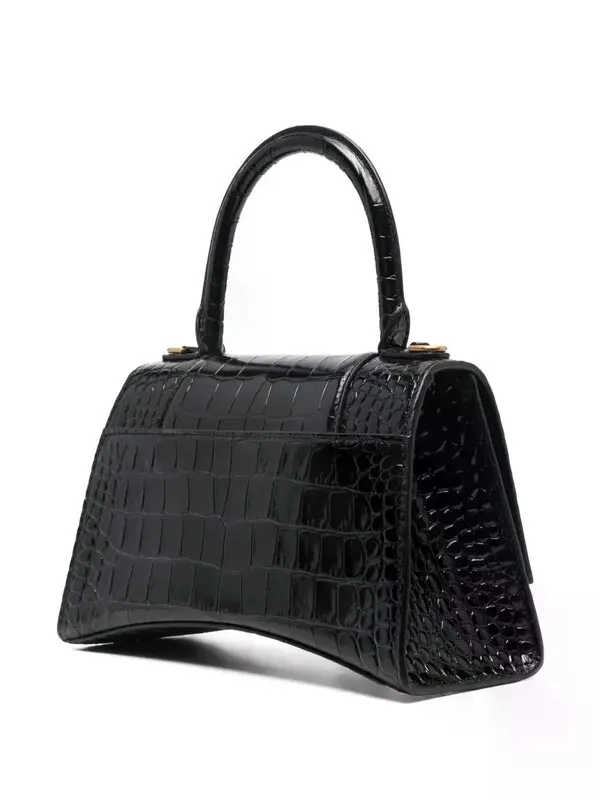 Balenciaga Hourglass Croc-effect Leather Tote Bag