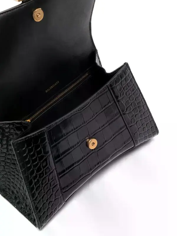 Balenciaga Hourglass Croc-effect Leather Tote Bag