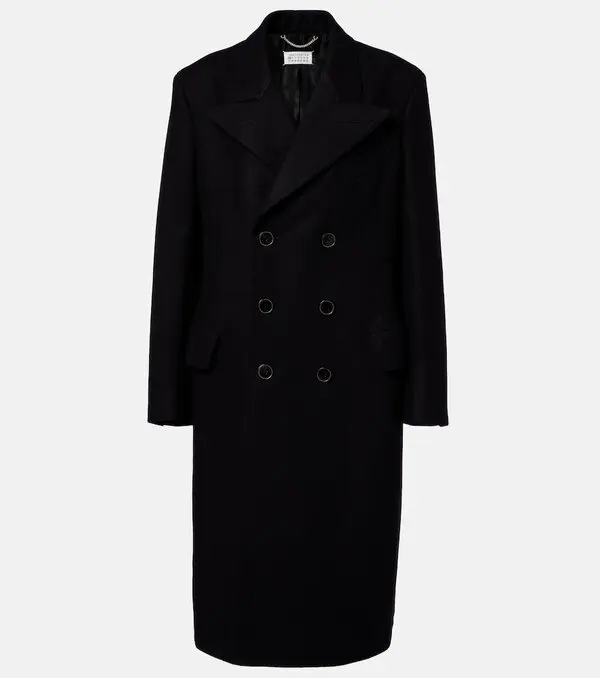 MAISON MARGIELA Double-breasted Virgin Wool Coat - Black