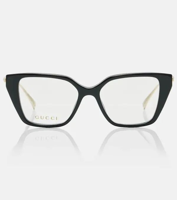 Gucci Interlocking G Embellished Cat-eye Glasses - Black