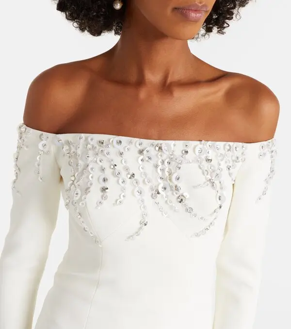 Safiyaa Gioia Embellished Crêpe Gown