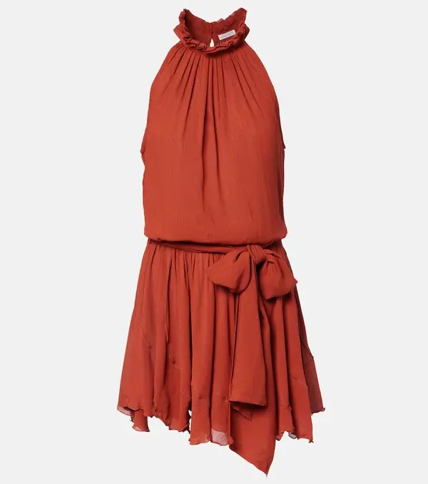 Poupette St Barth Bianca Gathe Mini Dress - Red