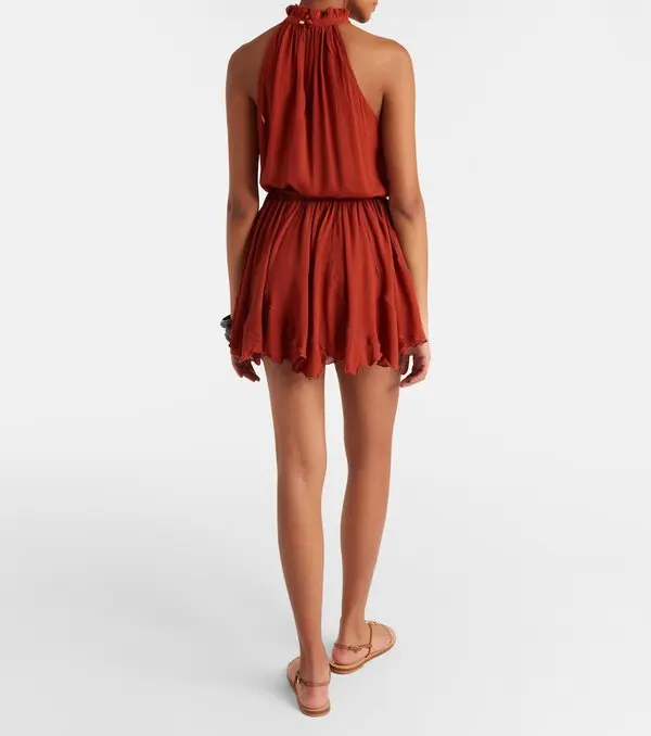 Poupette St Barth Bianca Gathe Mini Dress - Red
