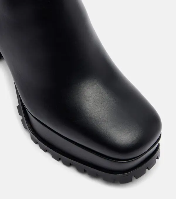 GIANVITO ROSSI Leather Platform Ankle Boots