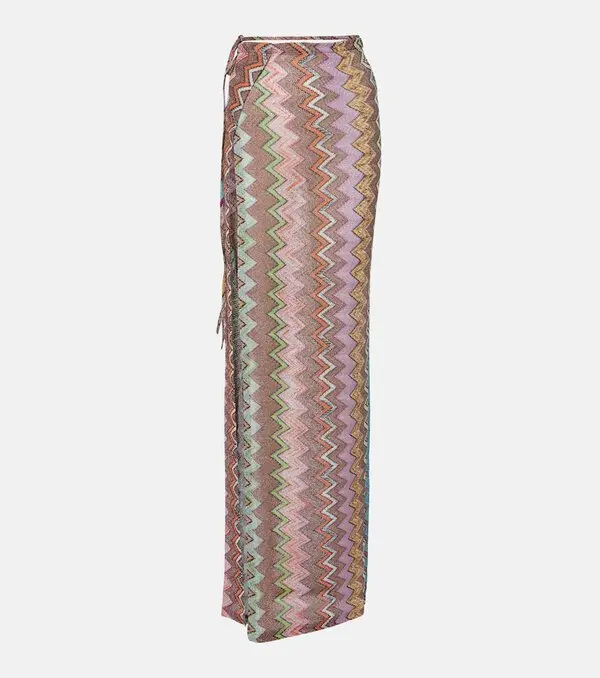 Missoni Zigzag Lamé Wrap Maxi Skirt - Multicoloured
