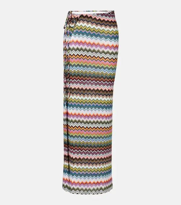 Missoni Zigzag Lamé Wrap Maxi Skirt - Multicoloured