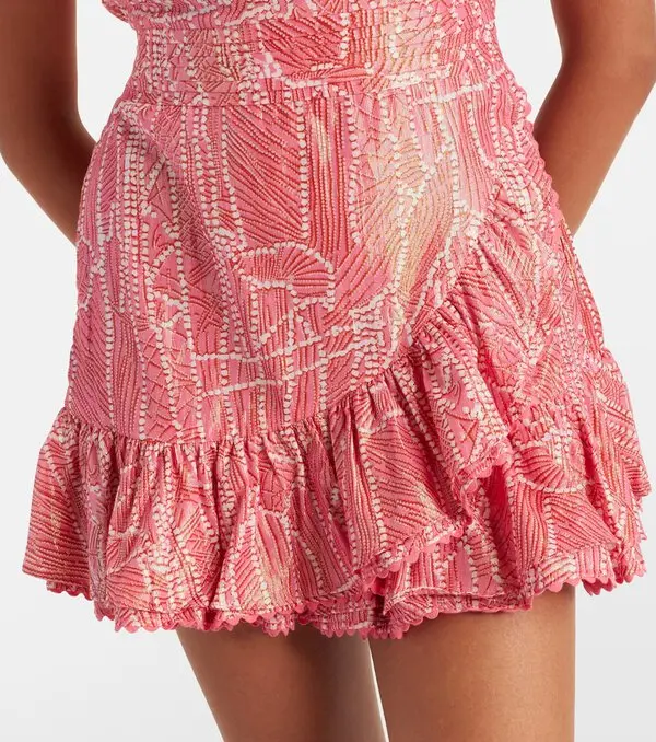Poupette St Barth Corinne Cotton-blend Lamé Minidress - Pink