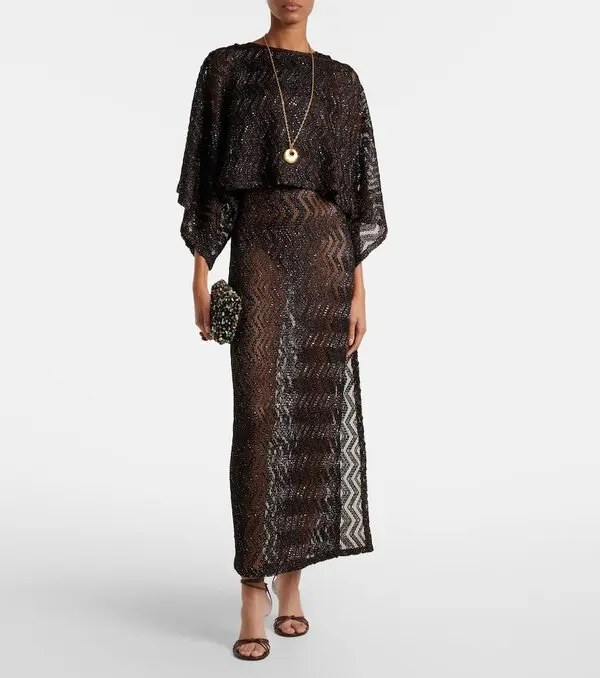 Missoni Zig Zag Sequin Top - Brown
