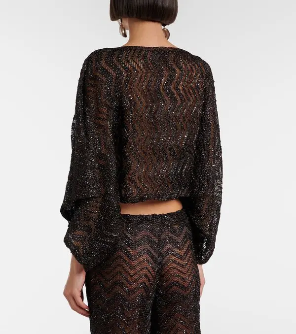 Missoni Zig Zag Sequin Top - Brown