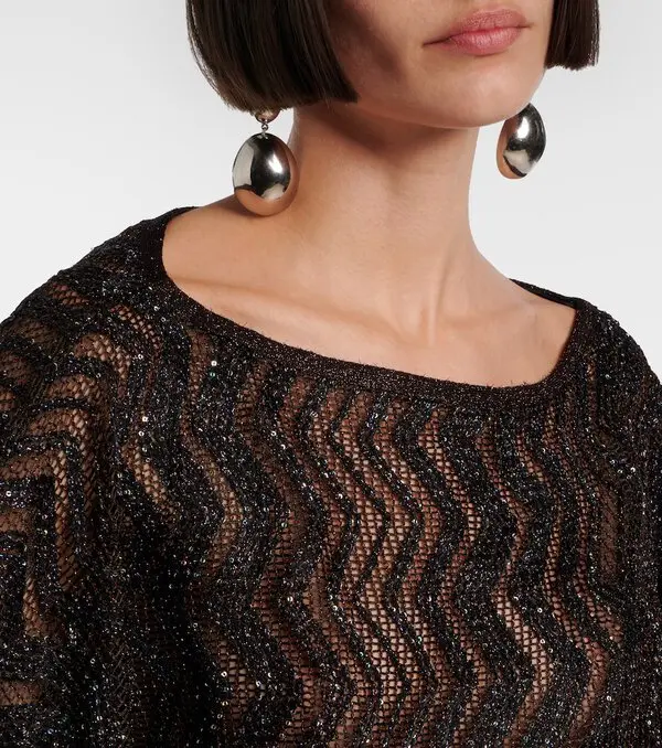 Missoni Zigzag Sequined Top - Brown
