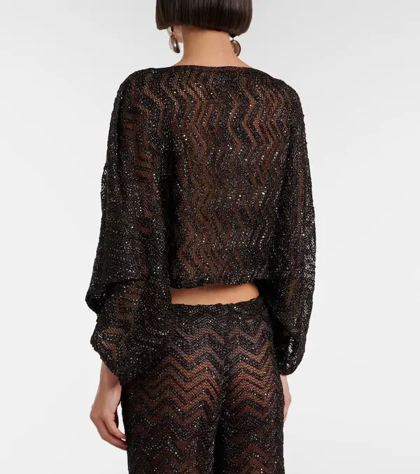 Missoni Zigzag Sequined Top - Brown