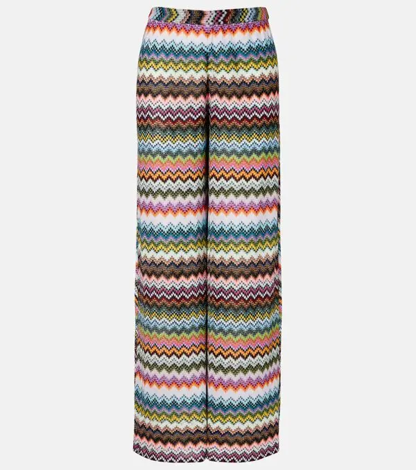 Missoni Zigzag Lamé Palazzo Pants - Multicoloured