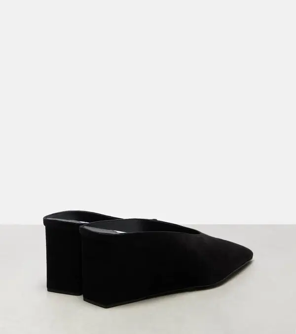Alaïa Cube 75 Suede Wedge Mules - Black
