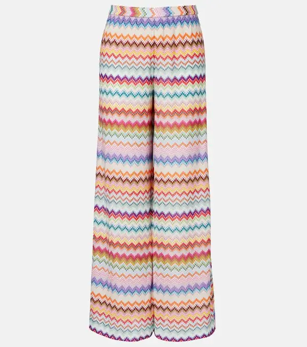 Missoni Zigzag Lamé Palazzo Pants - Multicoloured