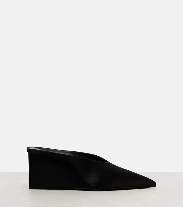 Alaïa Cube 75 Satin Wedge Mules - Black