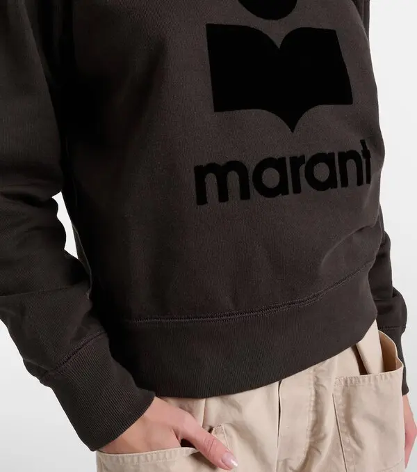 MARANT ETOILE Moby Logo Cotton-blend Sweatshirt - Black