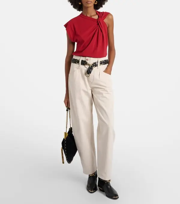 Isabel Marant Étoile Naydagz Draped Cotton Jersey Top