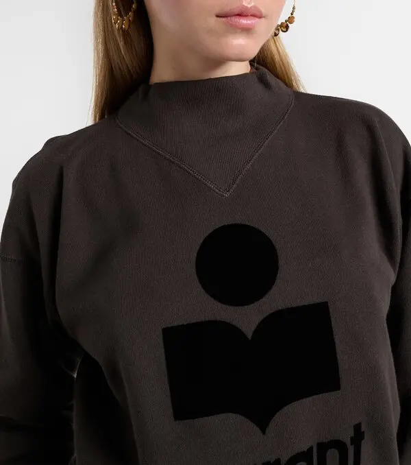 MARANT ETOILE Moby Logo Cotton-blend Sweatshirt - Black