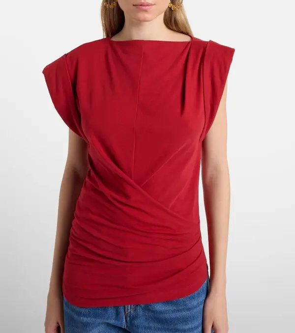 Isabel Marant Étoile Draped Cotton Jersey Top - Red